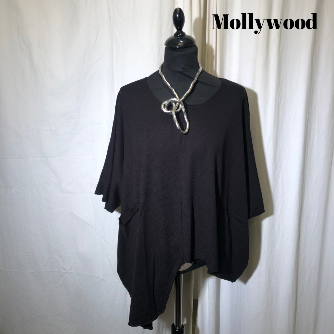 2025 Mollywood design strik over-size sort - Bluser - Stine & Ko